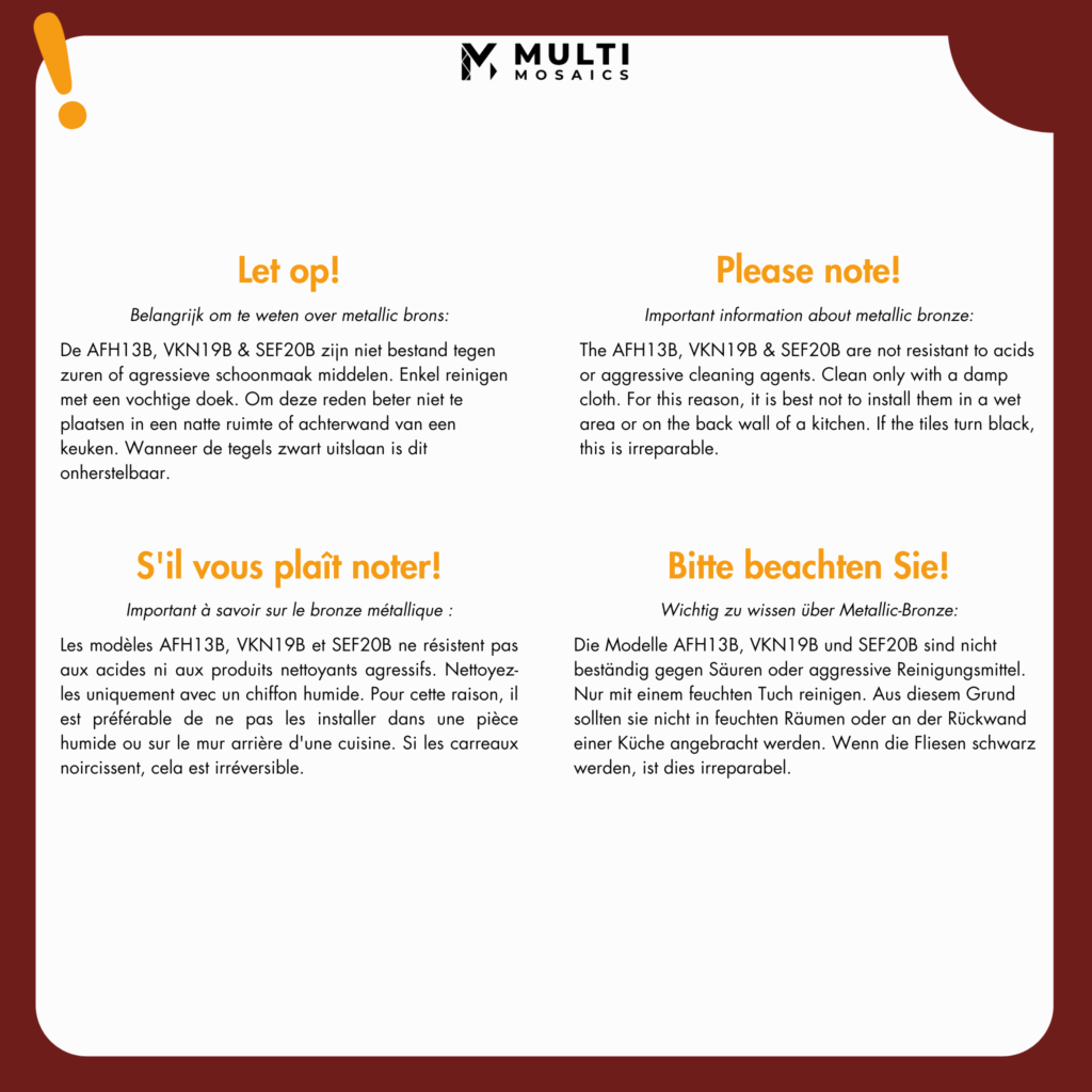 The Mosaic Factory - Brons - Kitkat Original - per vel - Multi Mosaics