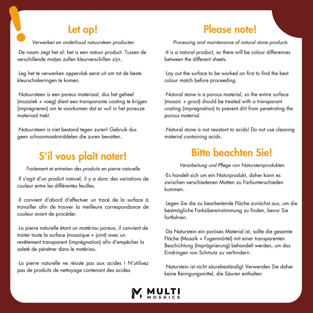 The Mosaic Factory - Ivory - Stone - Multi Mosaics