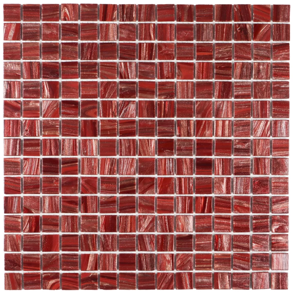 The Mosaic Factory - Wine Red Golden Vein - Square - Multi Mosaics